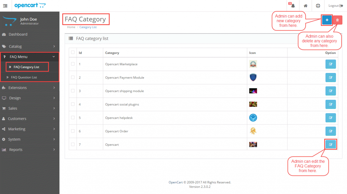 Opencart FAQ