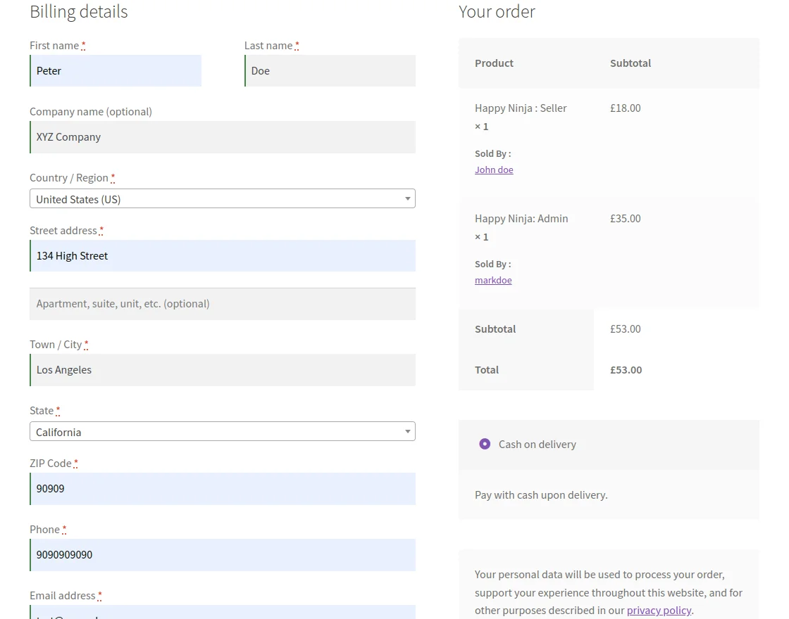 WordPress WooCommerce Marketplace Split Order [User Guide]