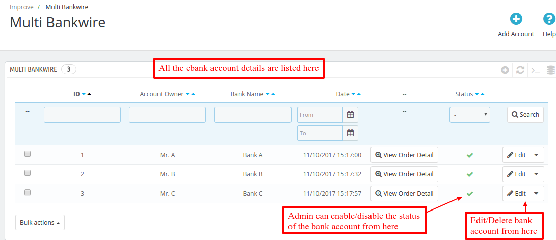 Prestashop Multi Bank Wire Payment | Multiple Bank Transfer