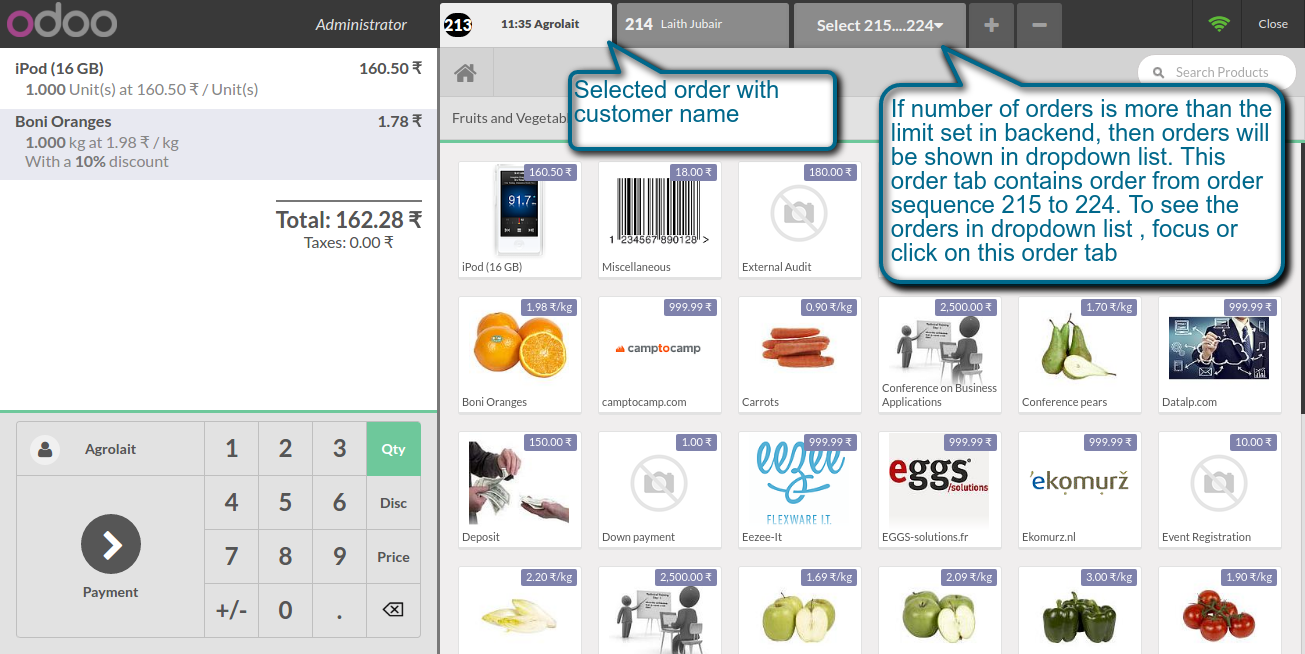 Odoo POS Manage Order Selector