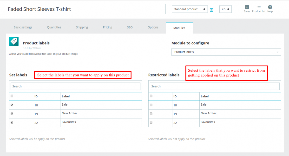 Prestashop Product Label | Product Badge | Product Sticker