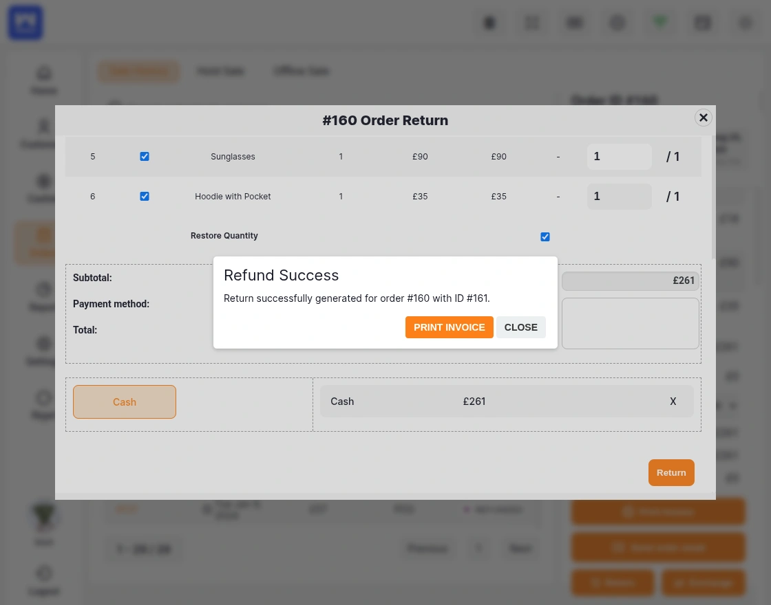 POS Order Return for WooCommerce | POS Refund Management