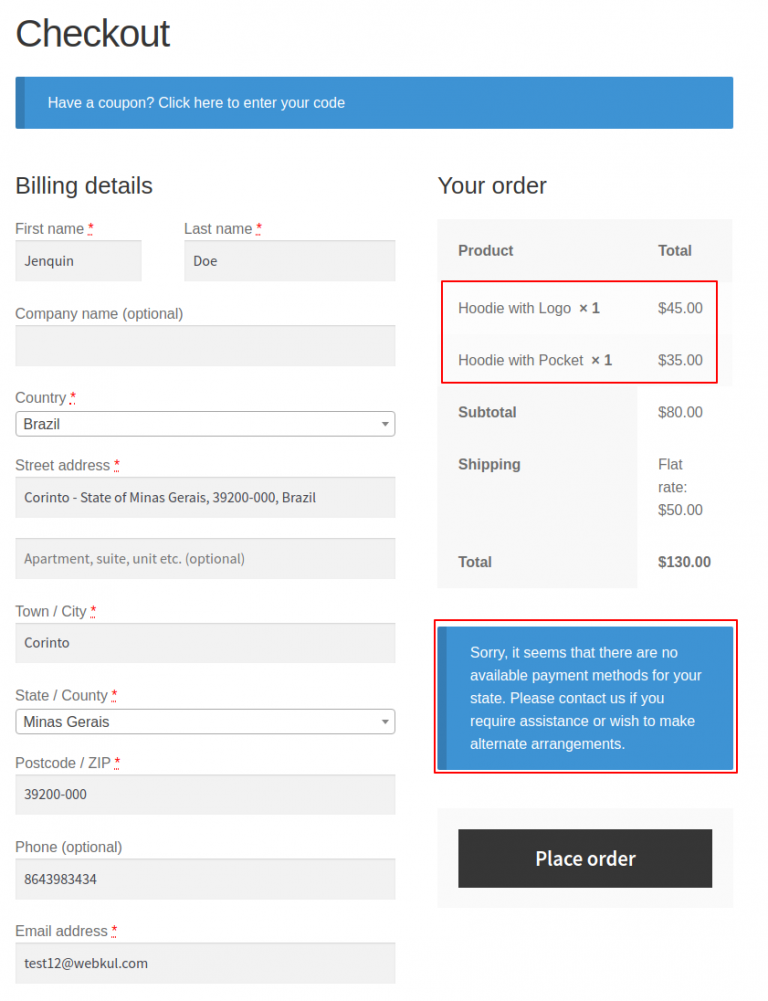 Payment Method Restriction Plugin for WooCommerce