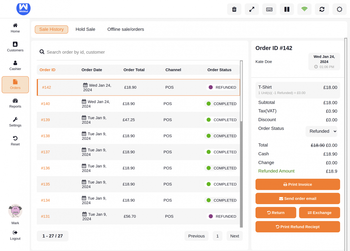 POS Order Return for WooCommerce | POS Refund Management