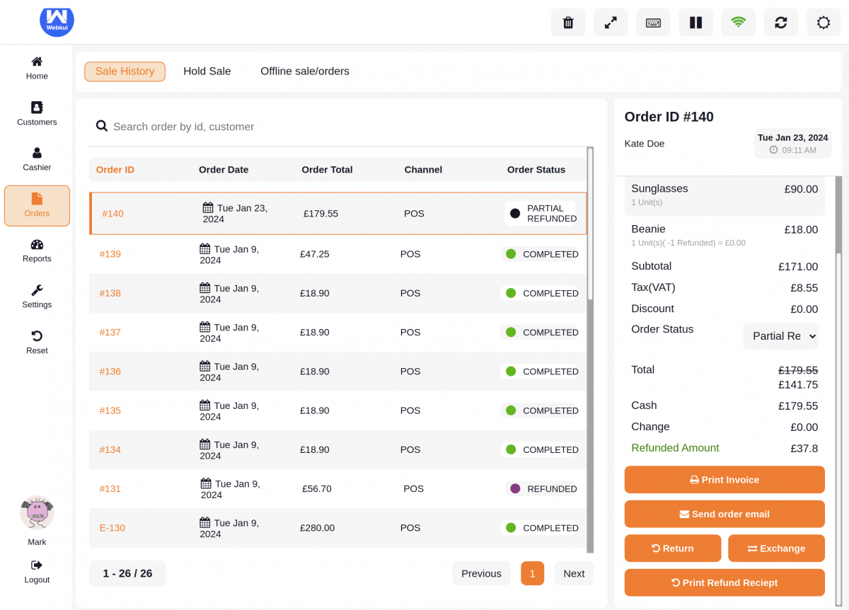 POS Order Return for WooCommerce | POS Refund Management