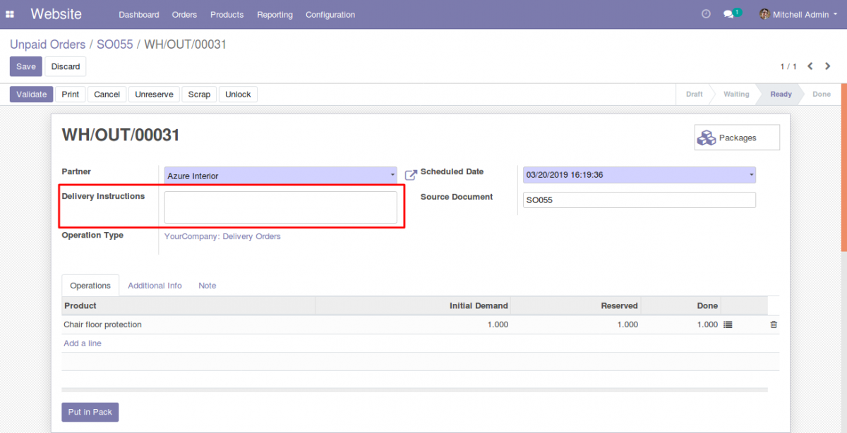 Odoo APC Overnight Shipping Integration