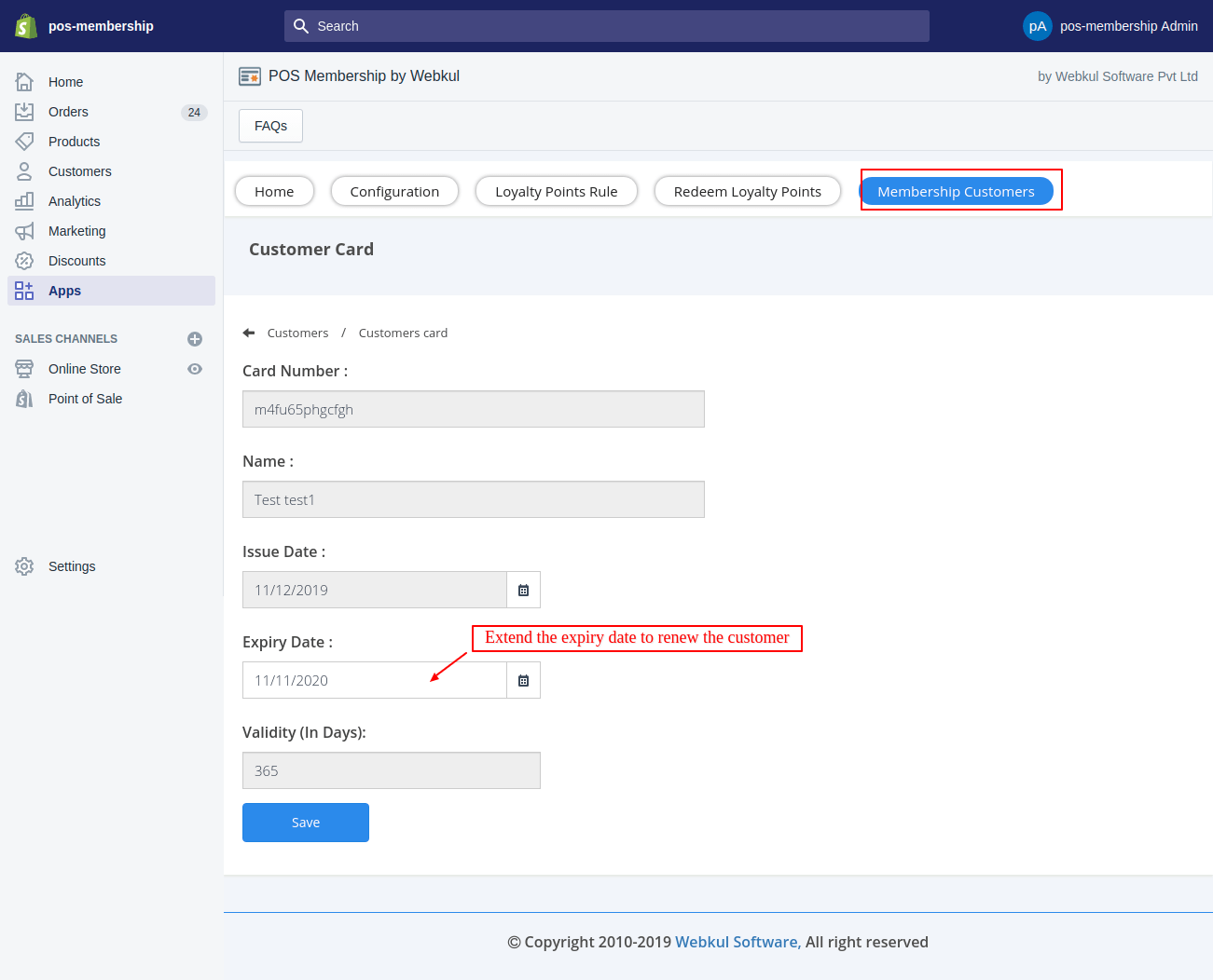 POS Membership App for Shopify