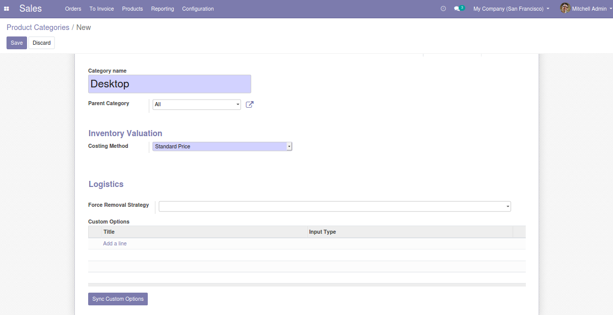 Odoo Category Custom Options | Customized Options in Category Level