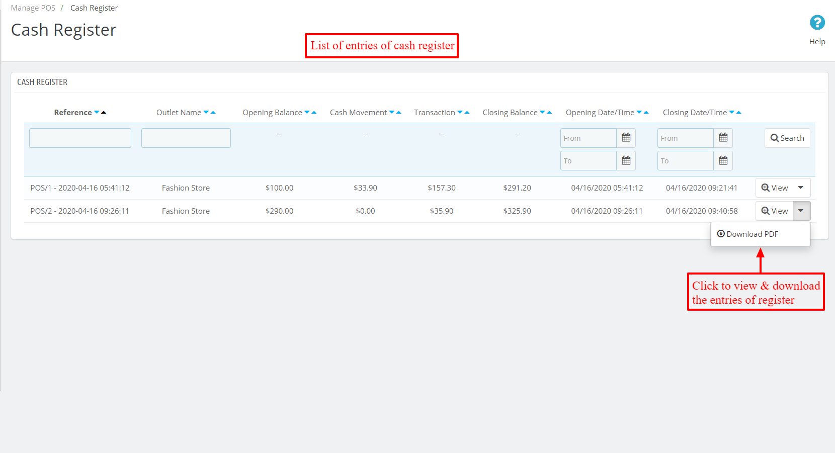 Prestashop Point of Sale Cash Register | Cash management extension