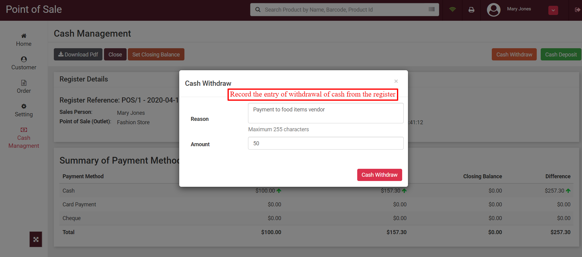Prestashop Point of Sale Cash Register | Cash management extension