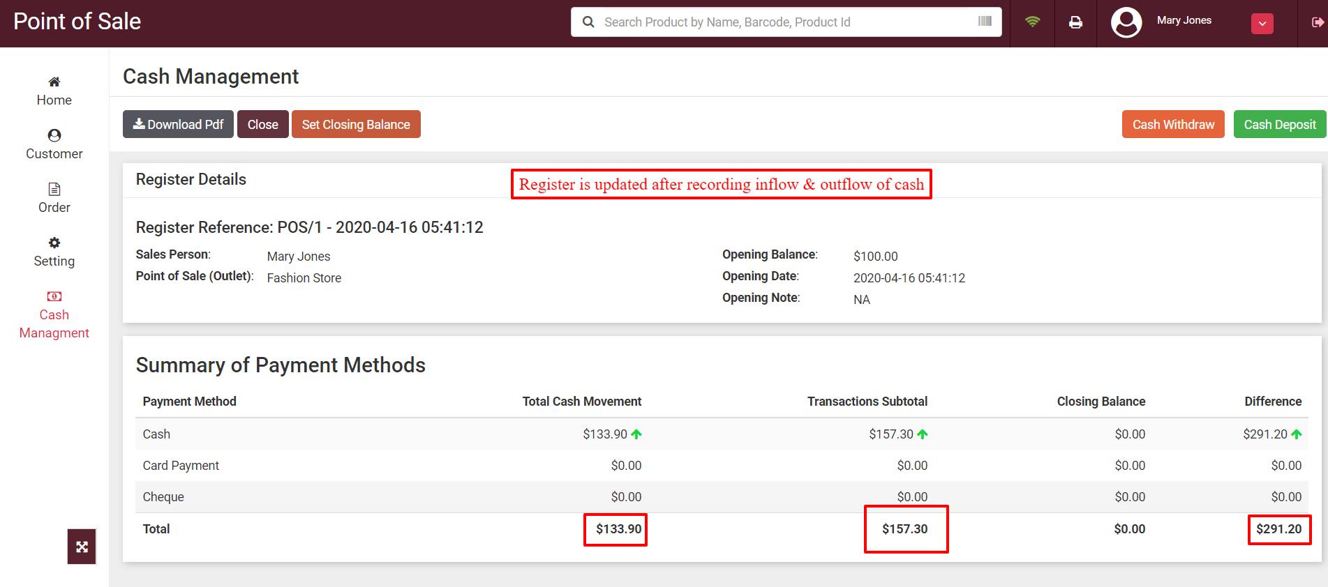 Prestashop Point of Sale Cash Register | Cash management extension
