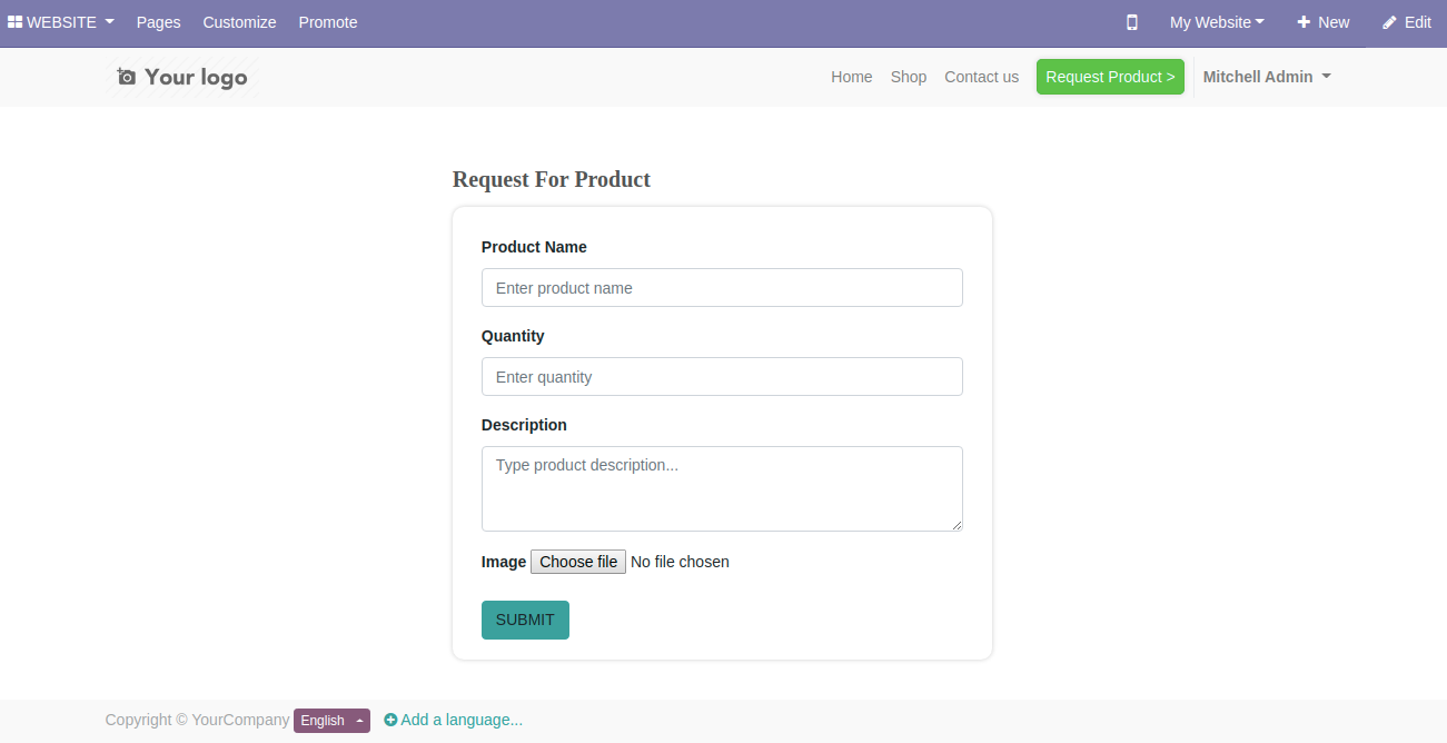 Odoo Ecommerce New Product Requisition | Odoo Purchase Requisition