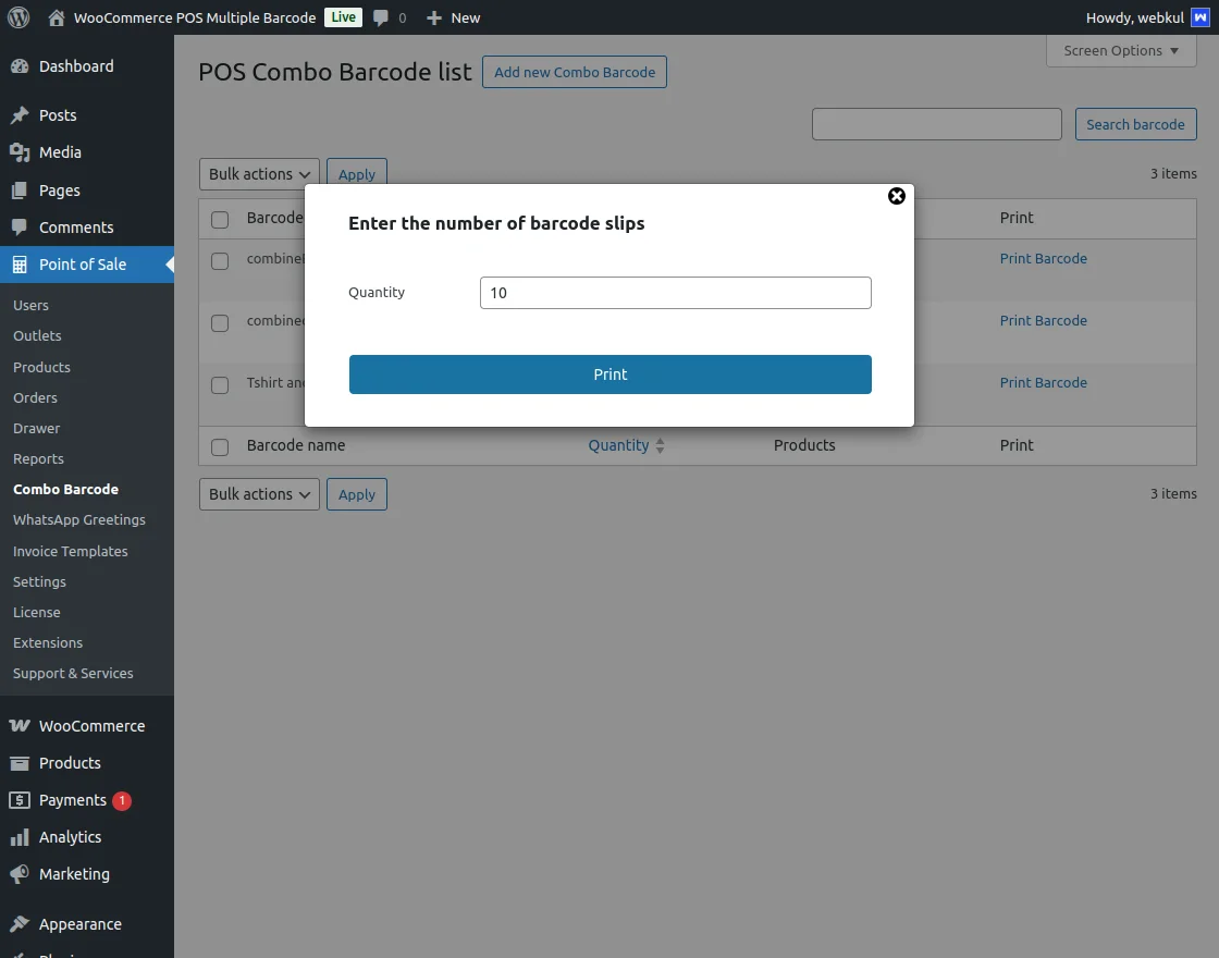 User Guide for WooCommerce POS Configurable Barcode