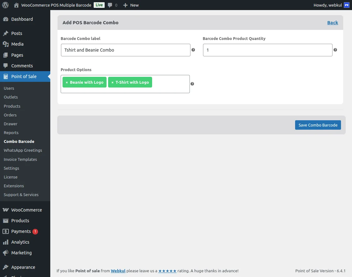 User Guide for WooCommerce POS Configurable Barcode