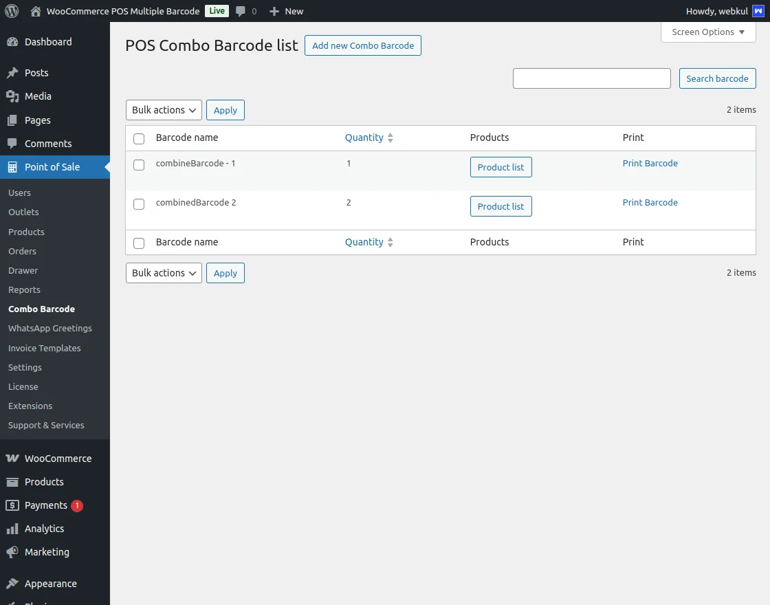 User Guide for WooCommerce POS Configurable Barcode