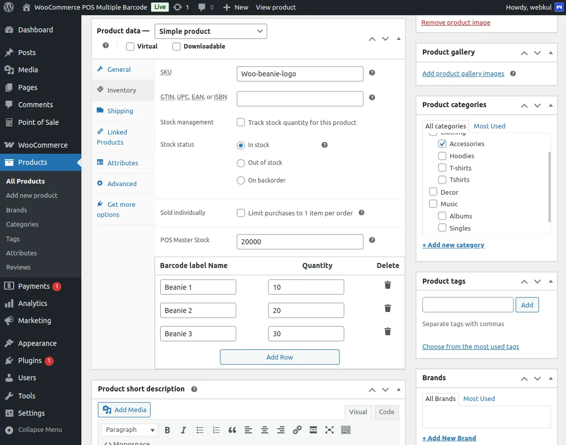 User Guide for WooCommerce POS Configurable Barcode