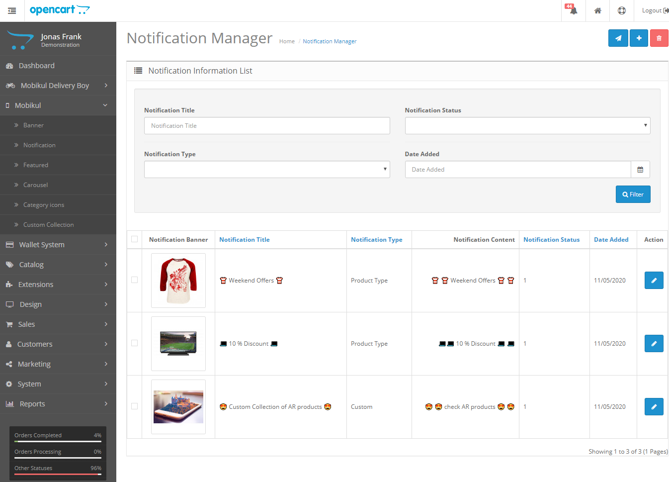 User Guide OpenCart Mobile Emoji Push Notifications