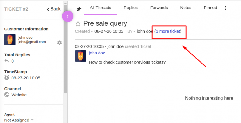 Helpdesk Customer Previous Ticket App | UVdesk Open Source