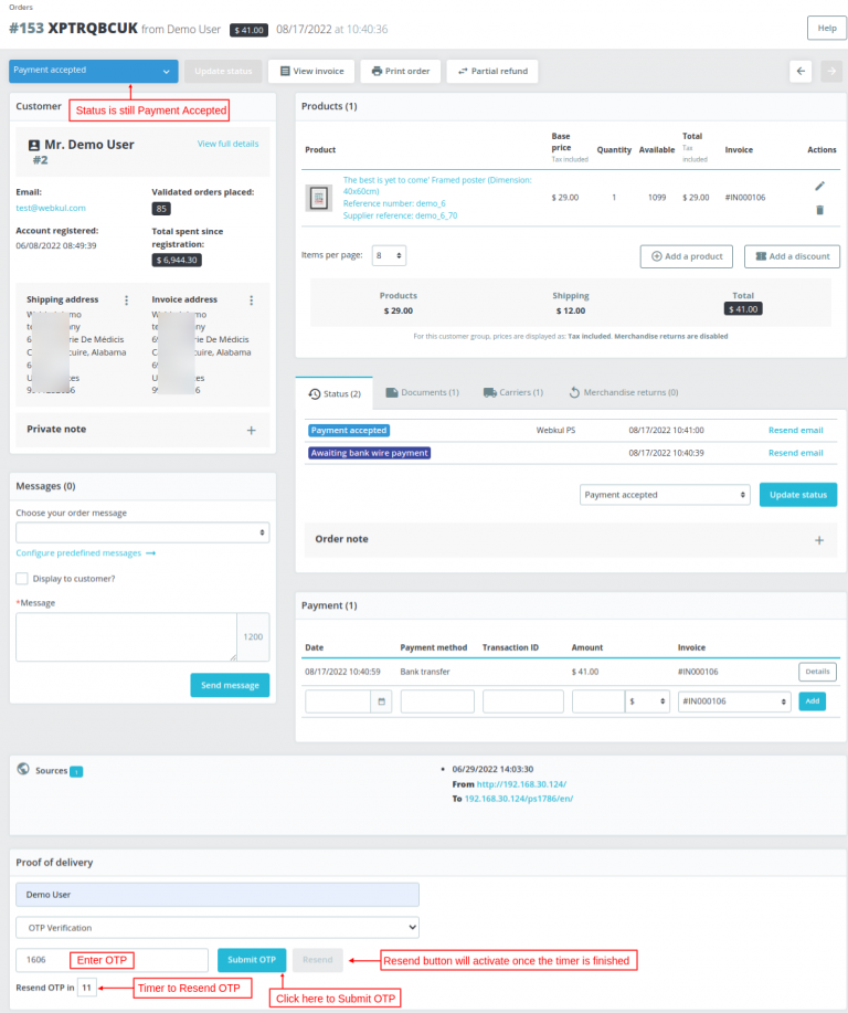 Prestashop Proof of Delivery