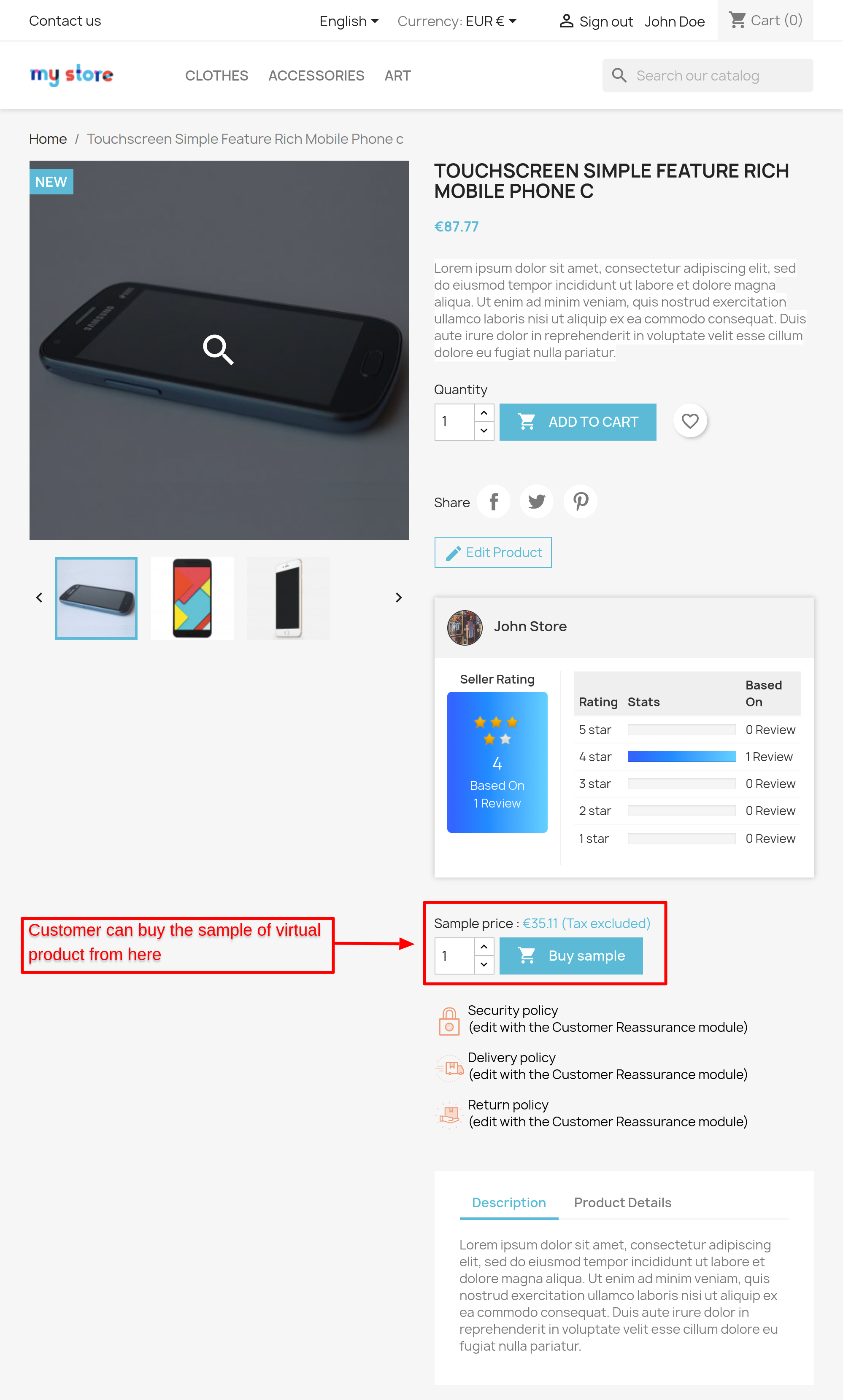 Prestashop Marketplace Sample Product | Try Before Purchase