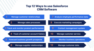 What are the top 12 ways to use Salesforce CRM software?