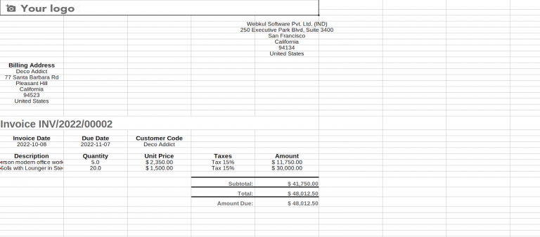 User Guide for Odoo Invoice XLS Reports - Webkul Blog