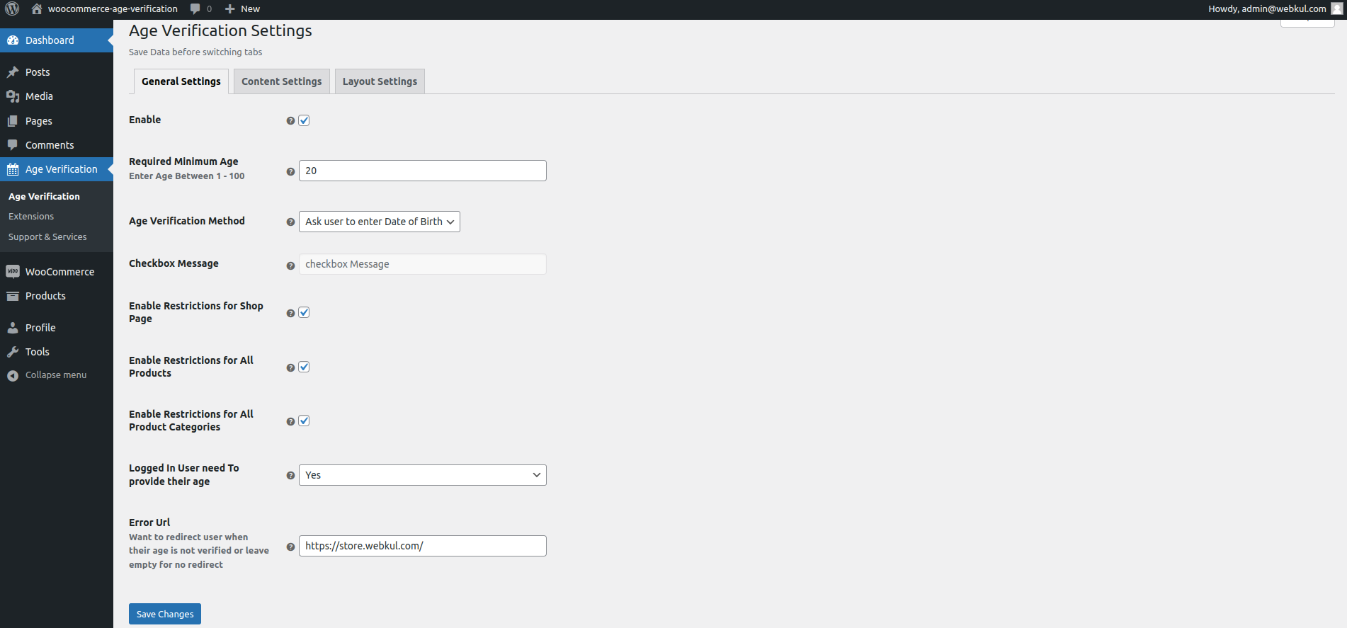 Guide for Age Verification System for WooCommerce