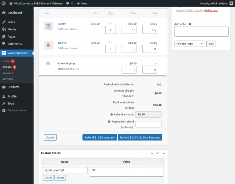 Guide for WooCommerce DIBS Payment Gateway