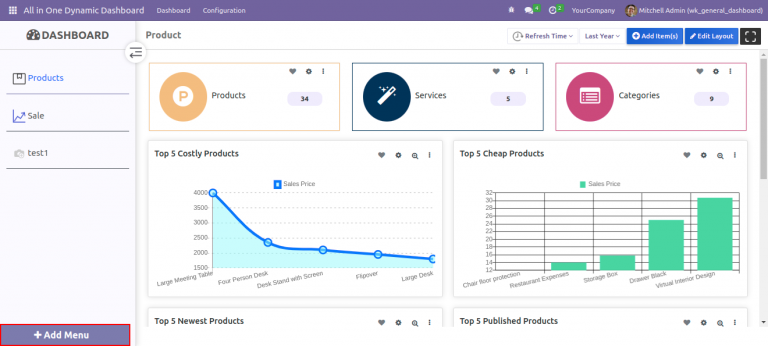 User Guide for Odoo All in One Dynamic Dashboard