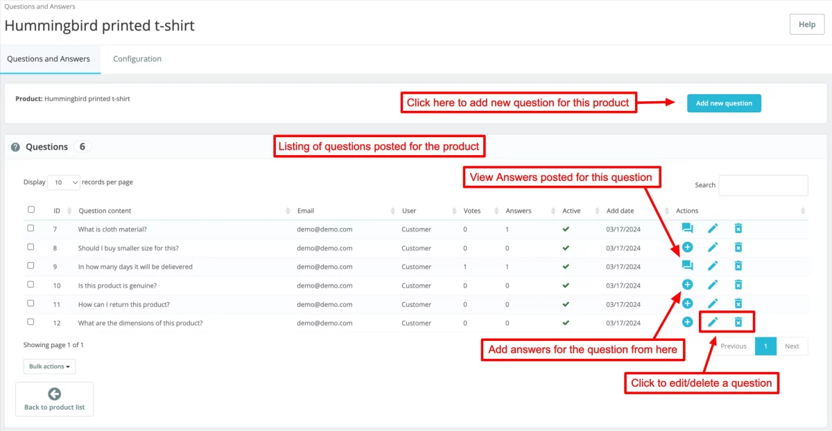 PrestaShop Product Questions And Answers | Ask Queries About Product